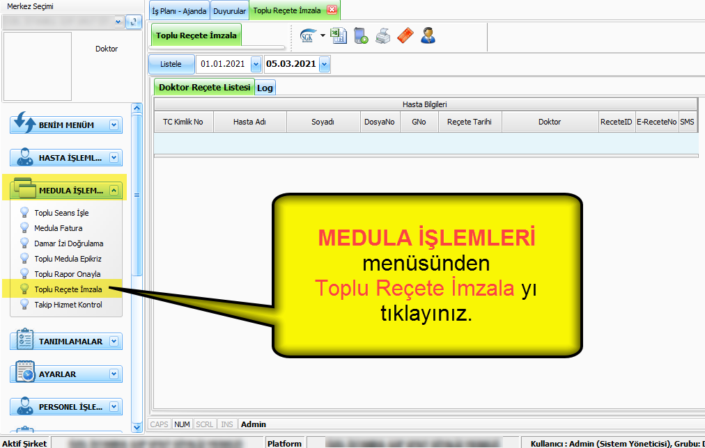 Toplu Reçete İmzala Yardım Sayfası