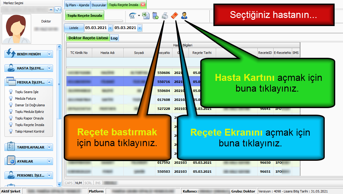 Toplu Reçete İmzala Yardım Sayfası