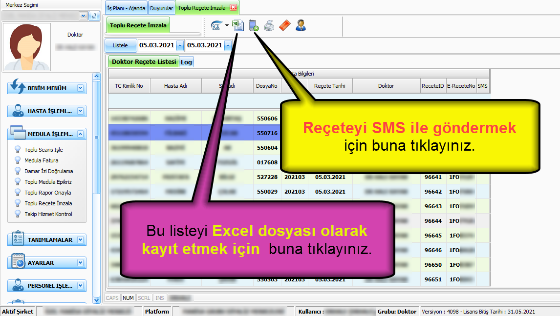 Toplu Reçete İmzala Yardım Sayfası